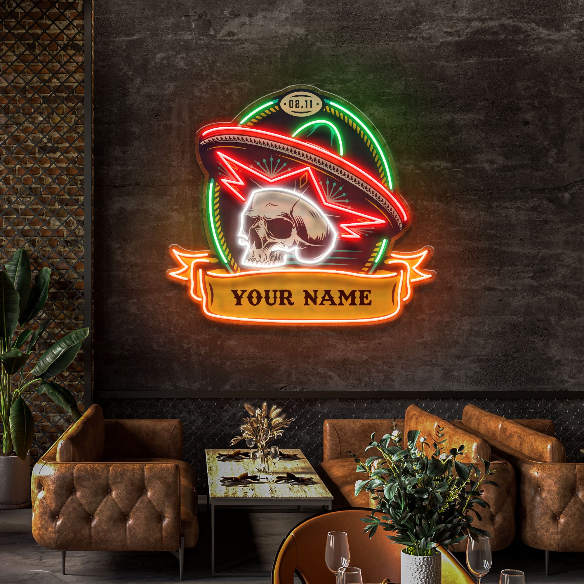 Custom Name Dia De Los Muertos Day Of The Dead Artwork Led Neon Sign L