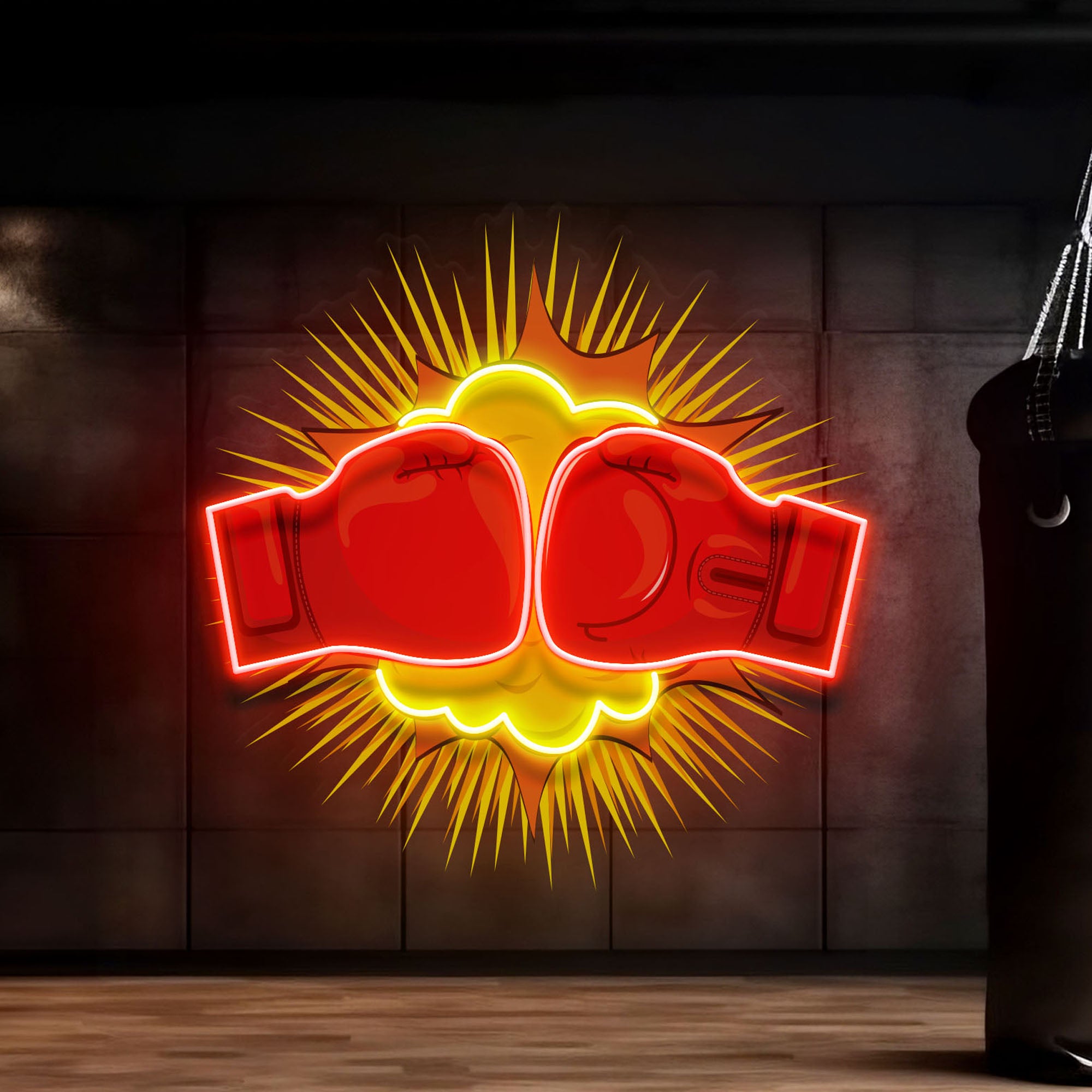 Fiery Boxing Gloves Led Neon Sign Artwork