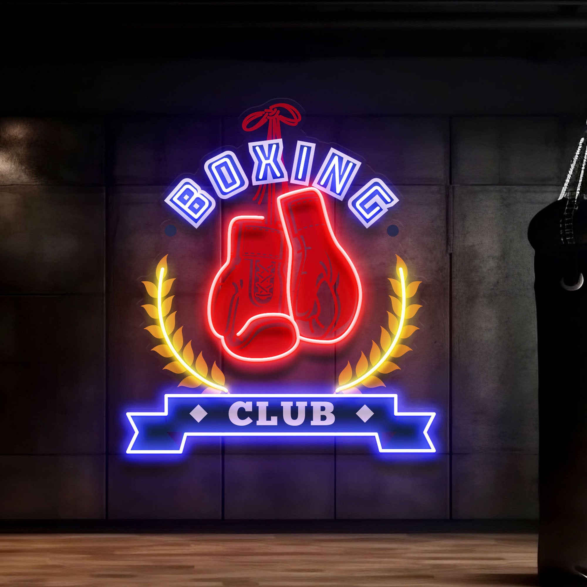 Red Gloves Led Neon Sign For Boxing Clubs Artwork