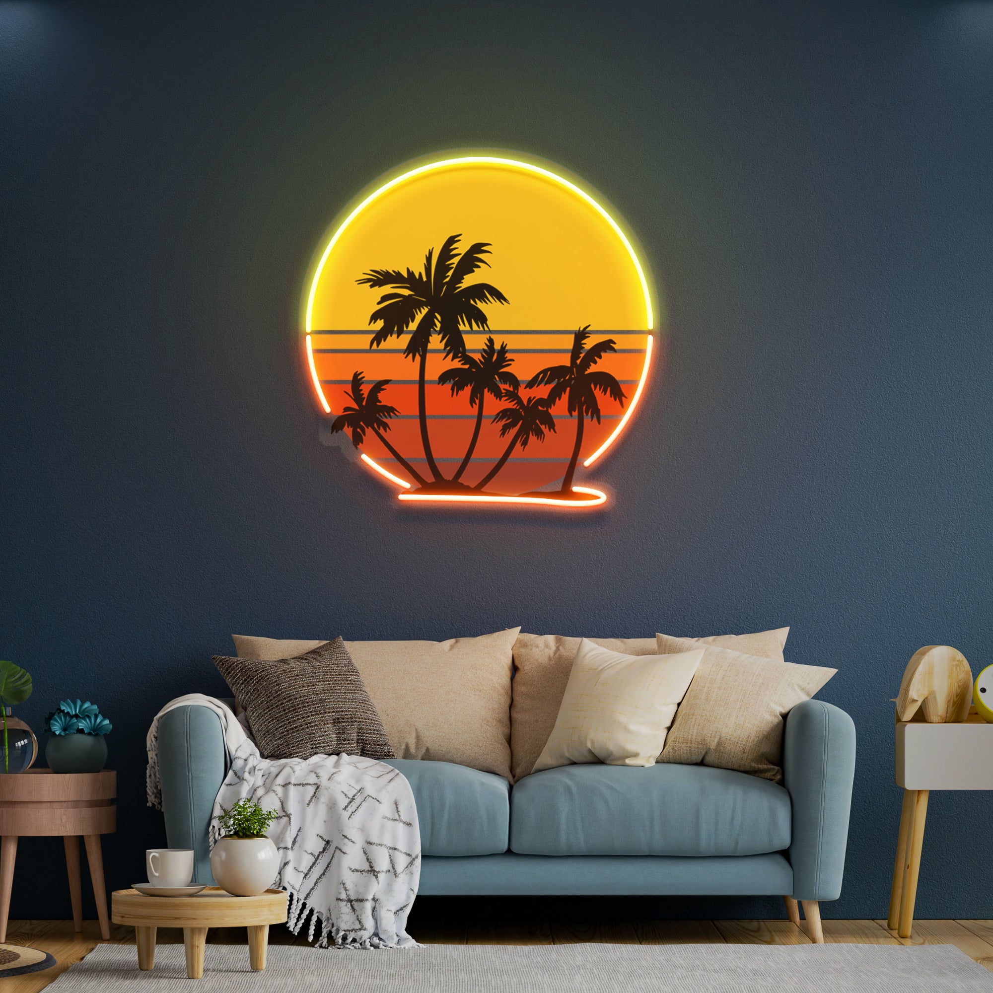 Retro Vintage Sunset Bundle Artwork Led Neon Sign Light