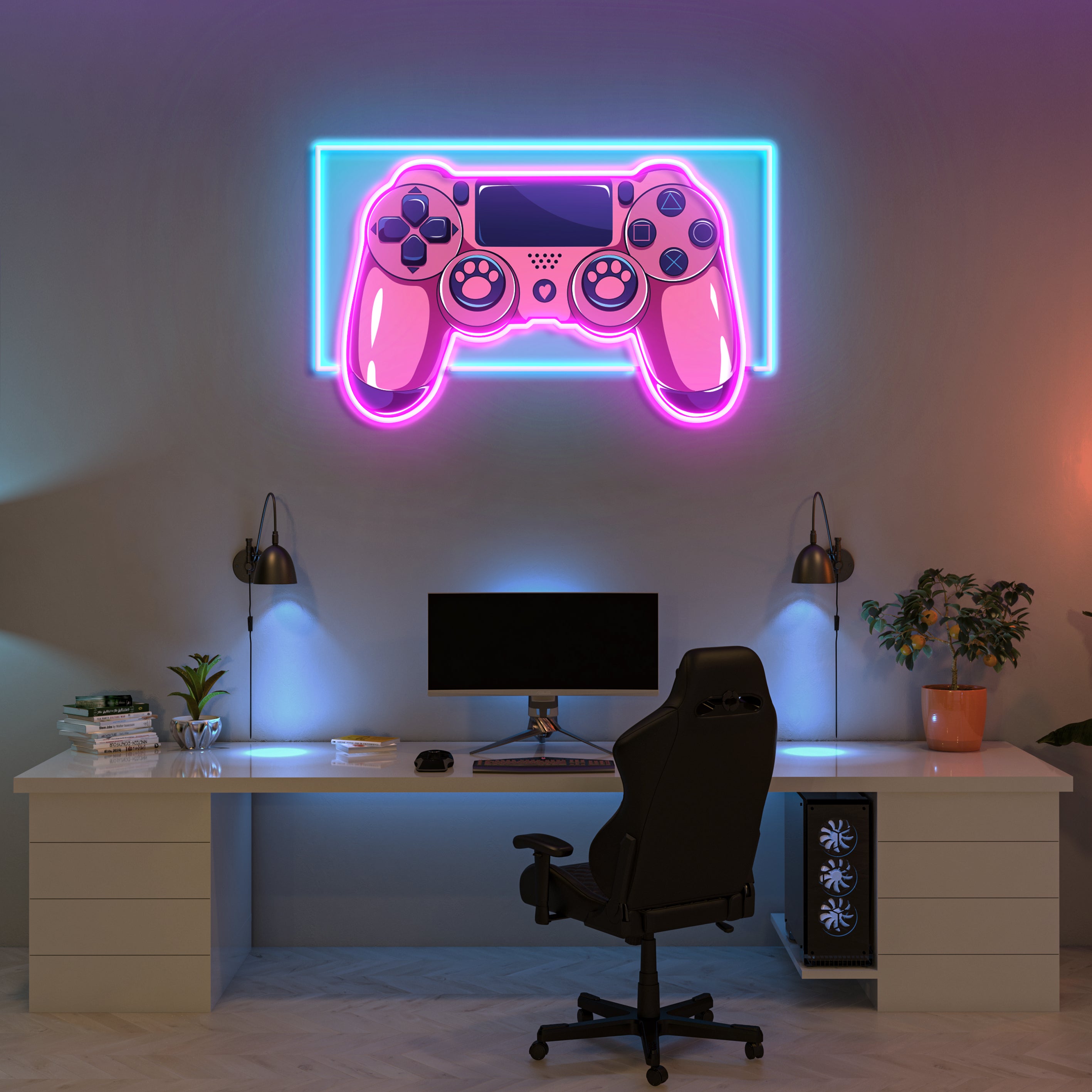 Pink Controller Art Work Led Neon Sign Light