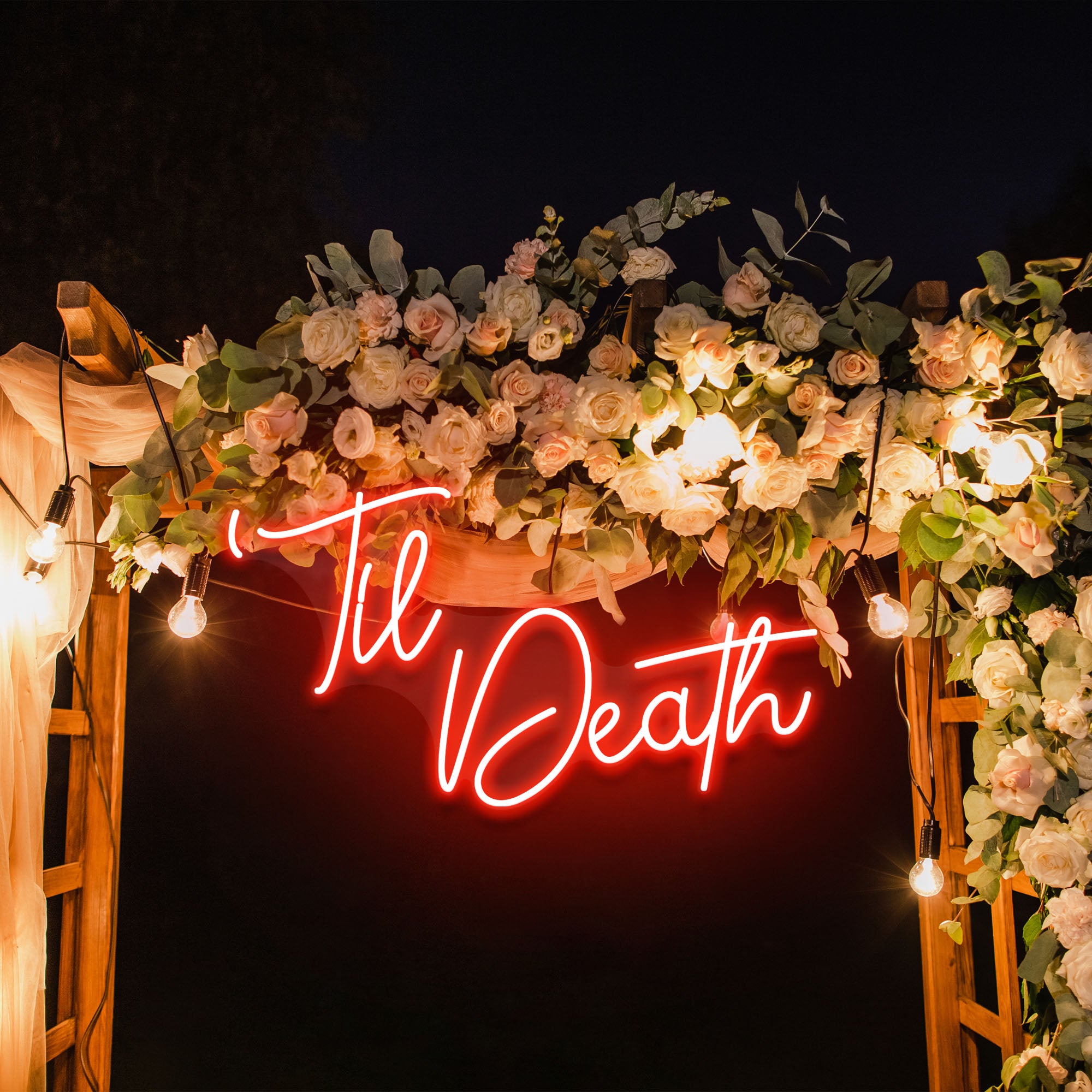 Custom Neon Name Sign Wedding, Til Death Wedding Neon Sign Light, Wedd